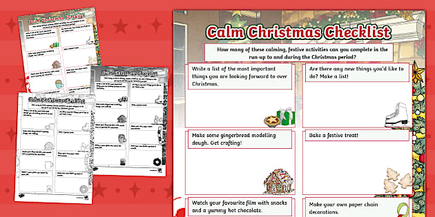 Calm Christmas Activity Checklist - Twinkl