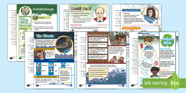 KS1 September Differentiated Reading Comprehension Activity Pack