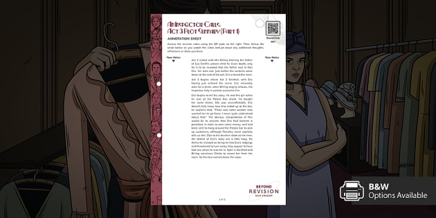 An Inspector Calls: Act 3 Plot Summary (Part 1) Annotation