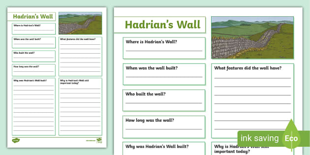 Hadrian's Wall Fact File Template (teacher made) - Twinkl
