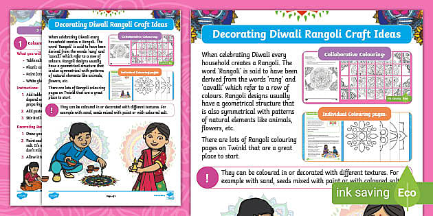 Decorating Diwali Rangolis