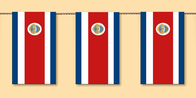 Costa Rica Flag Bunting (teacher made) - Twinkl