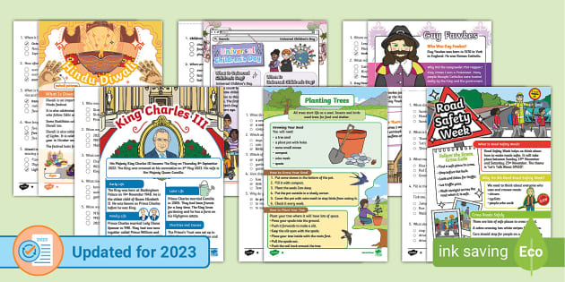KS1 November Differentiated Reading Comprehension Activity Pack