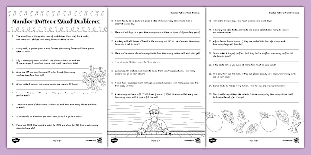 Grade 5 Mathematics: Word Problems Activity Sheet - Twinkl