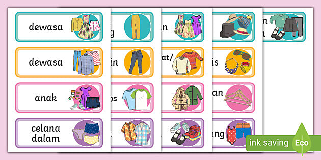 Clothes Shop Labels Indonesian Pakaian Shopping - Twinkl