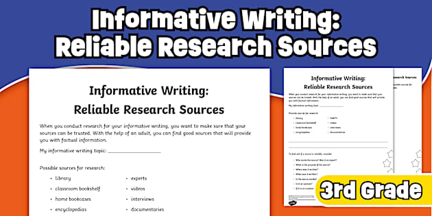 Third Grade Informative Writing: Identifying Reliable Research Sources ...