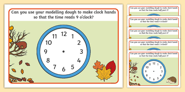 Autumn Themed Time Modelling Dough Mats Twinkl