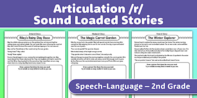 Articulation /r/ Sound Loaded Stories for SLP