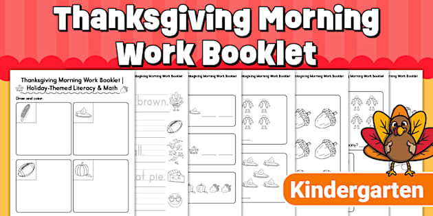 Kindergarten Thanksgiving Morning Work Booklet