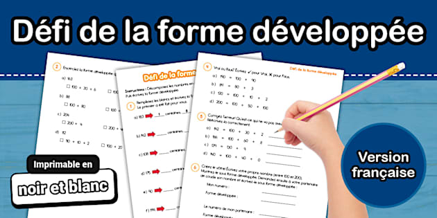 Worksheet 1: Expanded Form Challenge French