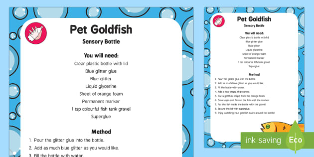 My Pet Goldfish Sensory Bottle (teacher made) - Twinkl