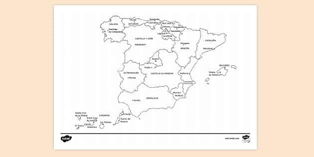 FREE! - Spain Main Cities Map Colouring Sheet (teacher made)