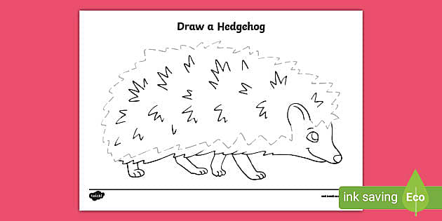 Kindergarten Draw a Hedgehog Pencil Control Activity