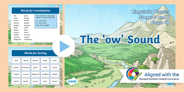 ow Sound PowerPoint - NI Phase 4b Phonics - Twinkl