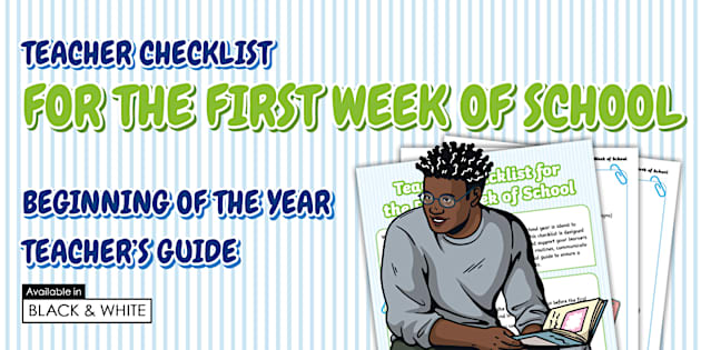 Teacher Checklist for the First Week of School-Teacher's Guide