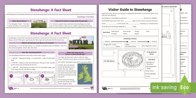 Stonehenge Differentiated Fact Sheet and Activity - Twinkl