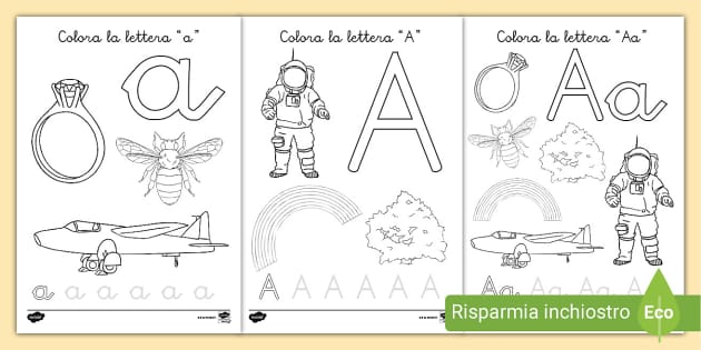 Lettera A | Foglio da colorare (teacher made) - Twinkl