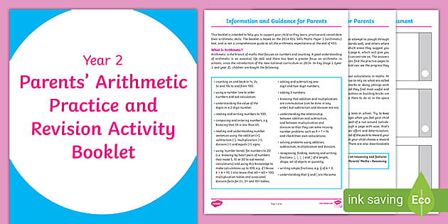 Year 2 SATs: Parent's Maths Revision Activity Booklet