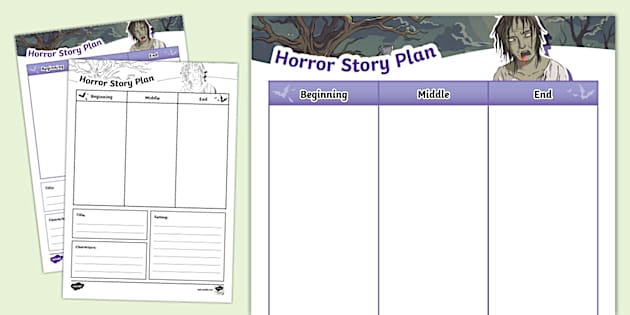 Horror Story Plan Template (teacher made) - Twinkl