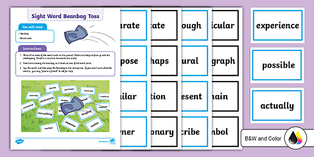Sight Word Bean Bag Toss Game for 3rd-5th Grade - Twinkl