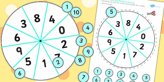 Number Bondsto 10 Peg Activity (teacher made)