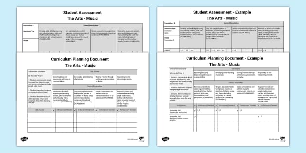 Music Curriculum Planning and Assessment Templates (F-2)