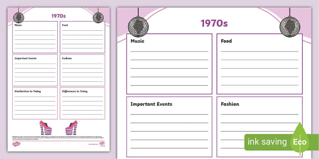 1970s Fact File Template (teacher made) - Twinkl