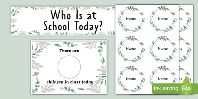 Botanical-Themed Self-Registration Display Pack - Twinkl