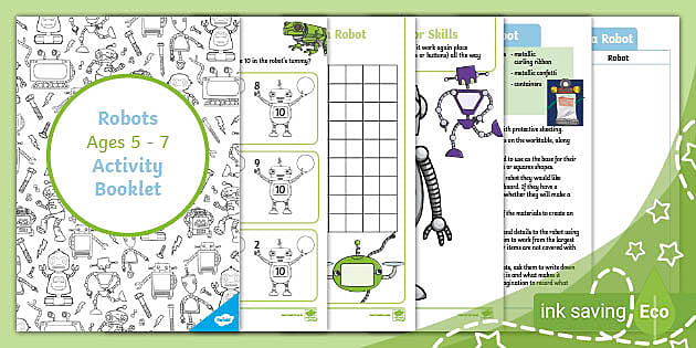 Robots Activity Booklet (Ages 5 - 7) (teacher made) - Twinkl