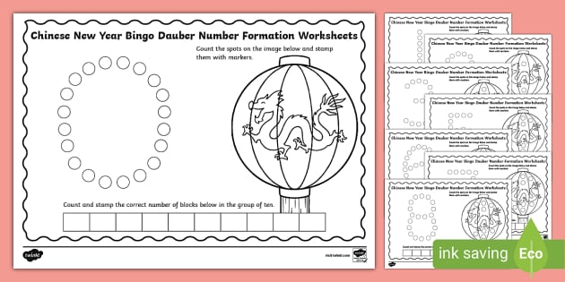 FREE! - Chinese New Year Bingo Dauber Worksheets| Twinkl Mathematics