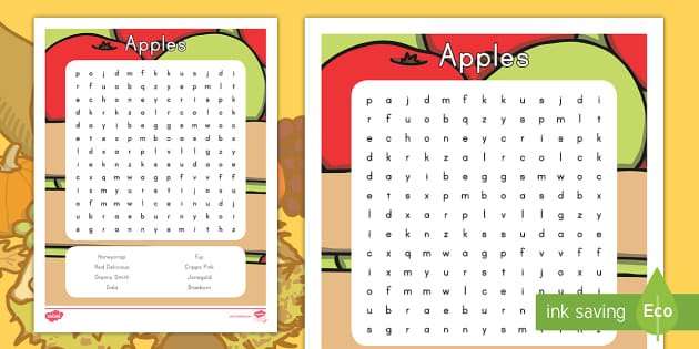 Apples Word Search (teacher made) - Twinkl