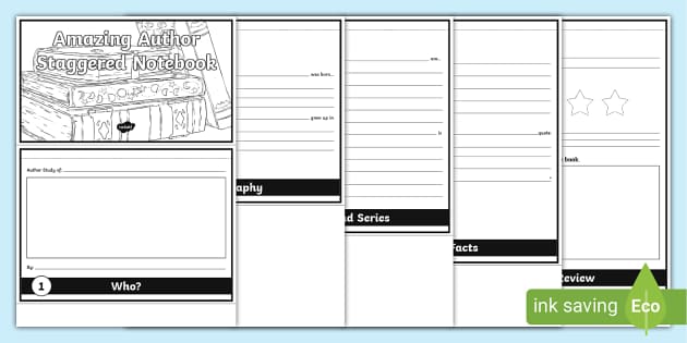 Amazing Author Staggered Notebook (teacher made) - Twinkl