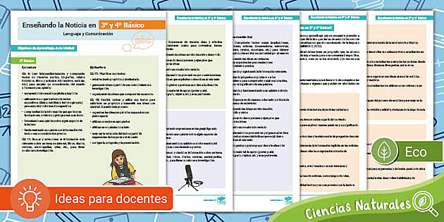 FREE! - GRATIS: Enseñando la Noticia en 3º y 4º Básico Lenguaje
