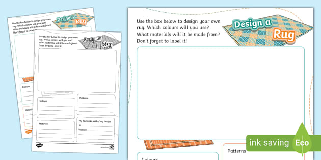 Design a Rug Worksheet (teacher made) - Twinkl