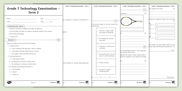 Grade 7 Technology Examination – Term 2 - Twinkl Grade 7 Technology Examination – Term 2 - Twinkl