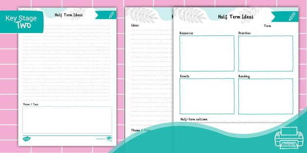 KS2 | Half Term Ideas | Teacher Planner (teacher made)