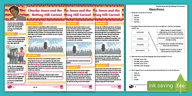 LKS2 Claudia Jones and the Notting Hill Carnival - Twinkl