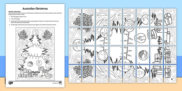 Australian Christmas Collaborative Art Project - Twinkl