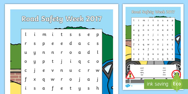 RCfE (First) Road Safety Week 2017 Speedy Search Differentiated Word Search