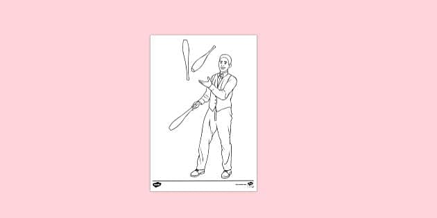 Juggler Juggling Colouring Sheet | Colouring Sheets - Twinkl