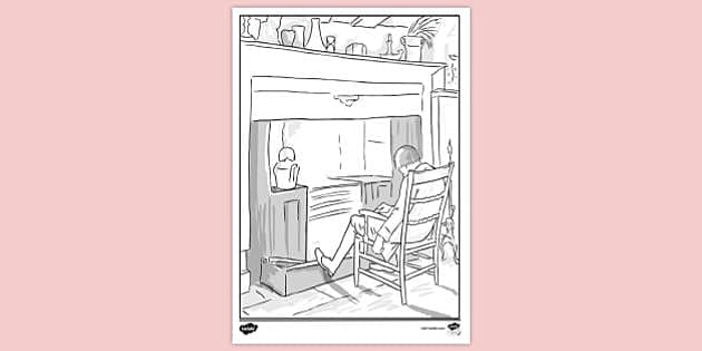 FREE! - Tailor Asleep Next to the Fire Colouring | Colouring Sheets