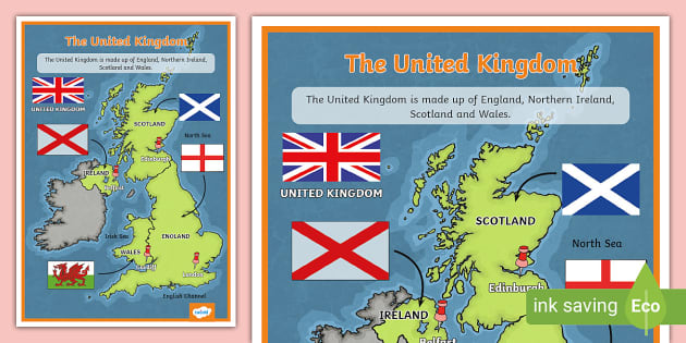 * NEW * The United Kingdom Display Poster | UK Map Poster