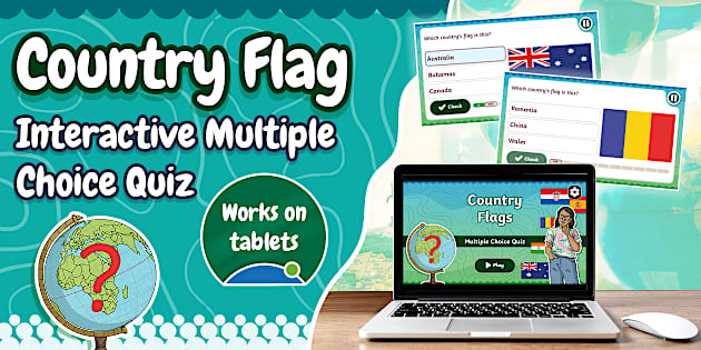 Country Flag Interactive Multiple Choice Quiz