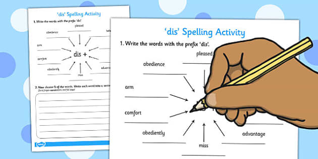 Prefix dis- Spelling Activity (teacher made) - Twinkl