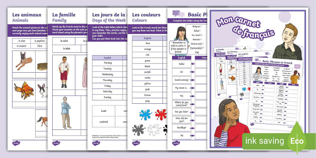 * NEW * Learn French Worksheet Starter Pack (teacher made)