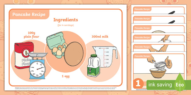 Pancake Recipe Sheets - Twinkl