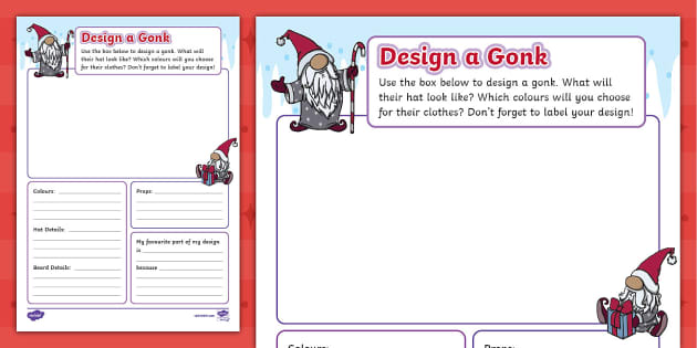 Design a Gonk Outfit Activity Sheet (teacher made) - Twinkl