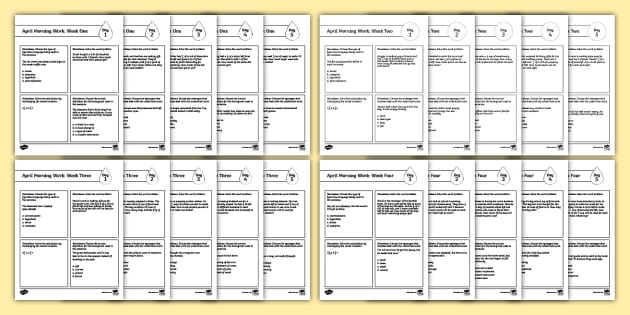 Fifth Grade April Morning Work Bundle (teacher made)