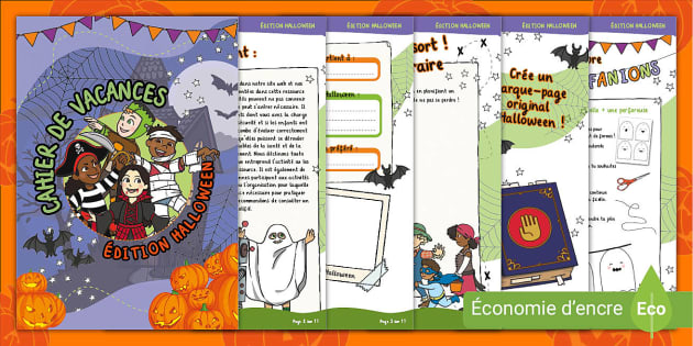 Cahier de vacances sur le thème d'Halloween pour cycle 2