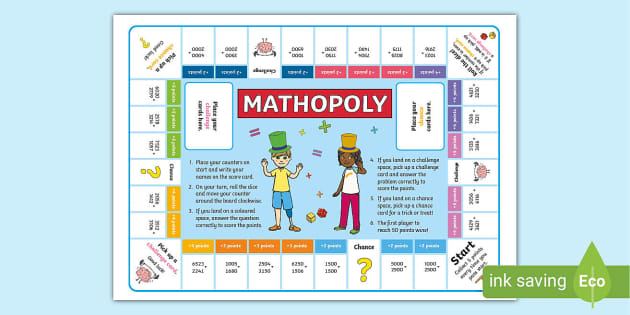 4-Digit Addition Mathopoly Board Game (Teacher-Made)